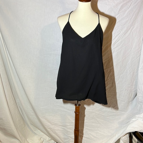zeagoo | Tops | Slinky Black Tank Top With Open Back Never Been Worn ...